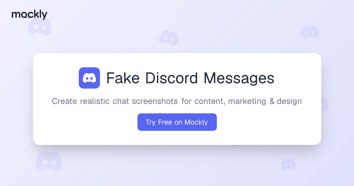 Fake Discord Chat Generator | Mockly